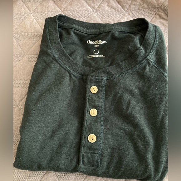 Goodfellow & Co | Shirts | Good Fellow Long Sleeve Green Henley | Poshmark